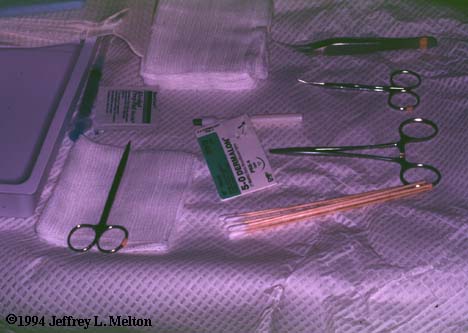 Punch biopsy-- setup tray